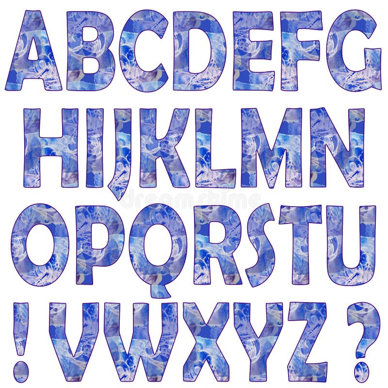 Letters Y, Z, Exclamation Mark, Question Mark, at Commercial. Set ...