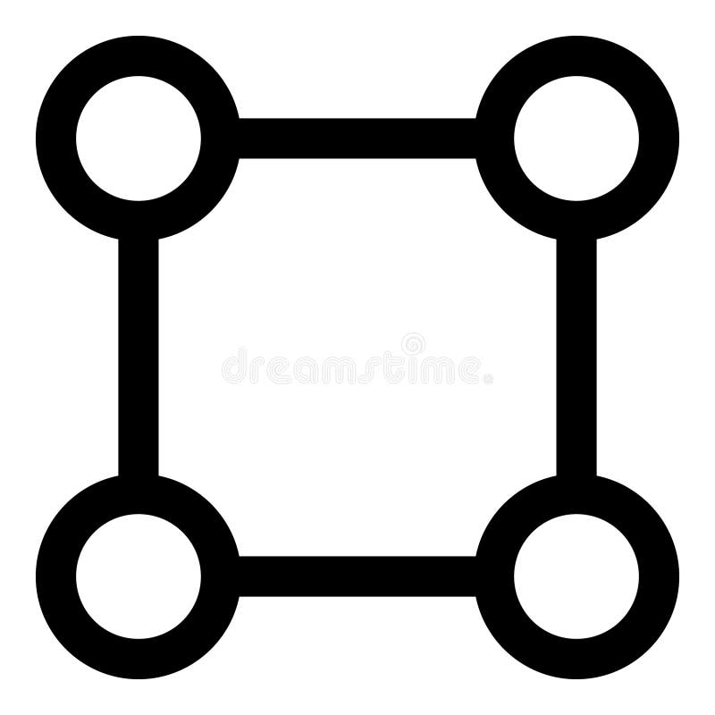 Raster Square Grid Nodes Flat Icon Illustration Stock Illustration ...