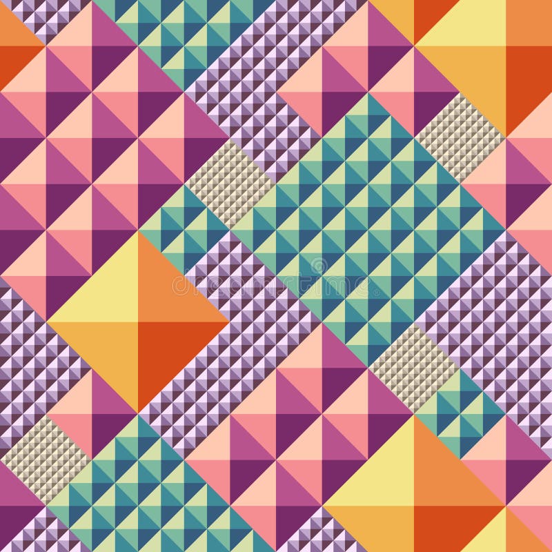 Raster Triangle Convex Abstract Seamless Pattern Stock Illustration ...