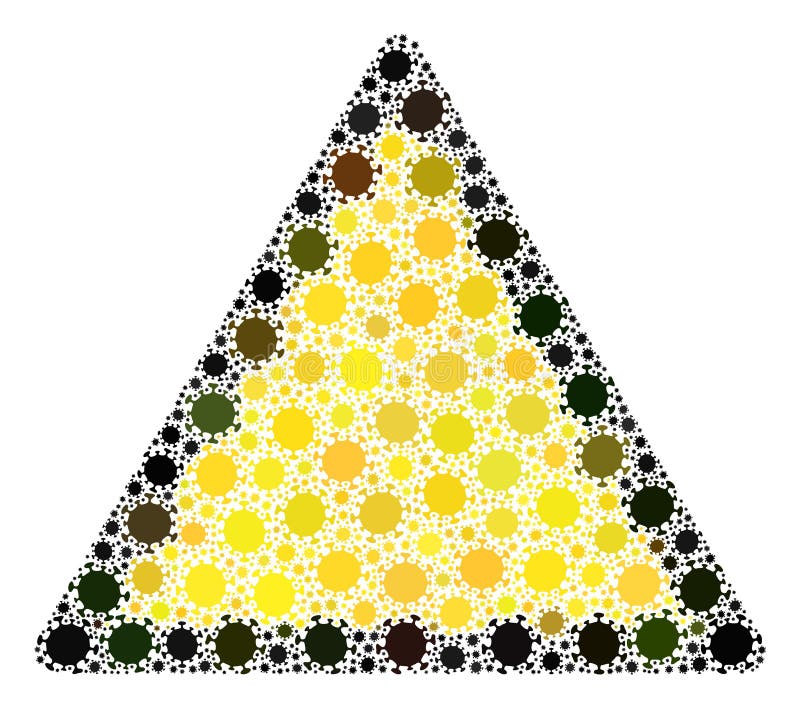 Warning Triangle Template Covid Virus Collage Icon of Infection Items ...
