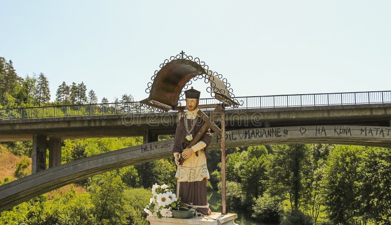 Statue of Christ at Rastoke Editorial Stock Photo - Image of idyllic ...