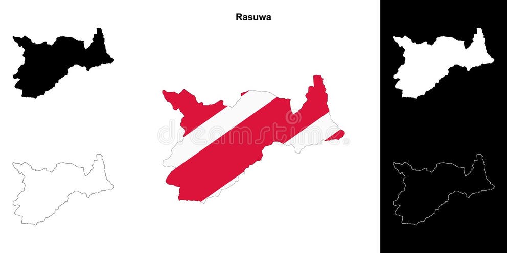 Rasuwa outline map stock vector. Illustration of geographic - 371576792
