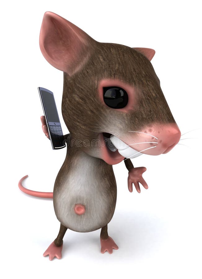 Ratón Con Un Teléfono Móvil Stock de ilustración - Ilustración de rata ...