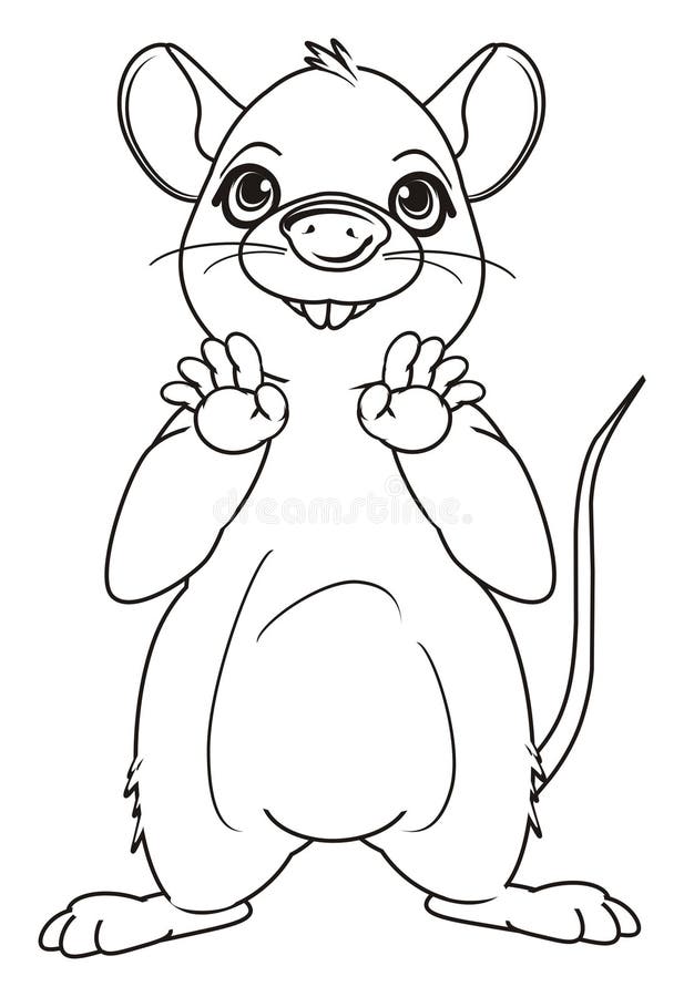 Ratón lindo que colorea stock de ilustración. Ilustración de dientes ...
