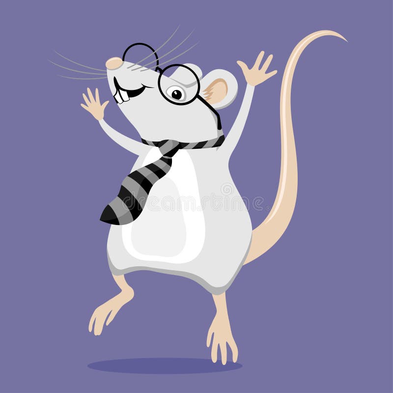 Funny white rat. stock vector. Illustration of flat - 171013292