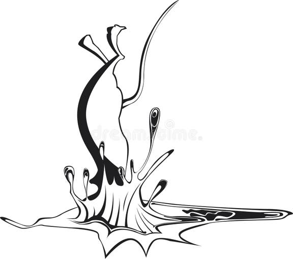 A rat dives under the sea stock illustration. Illustration of line ...