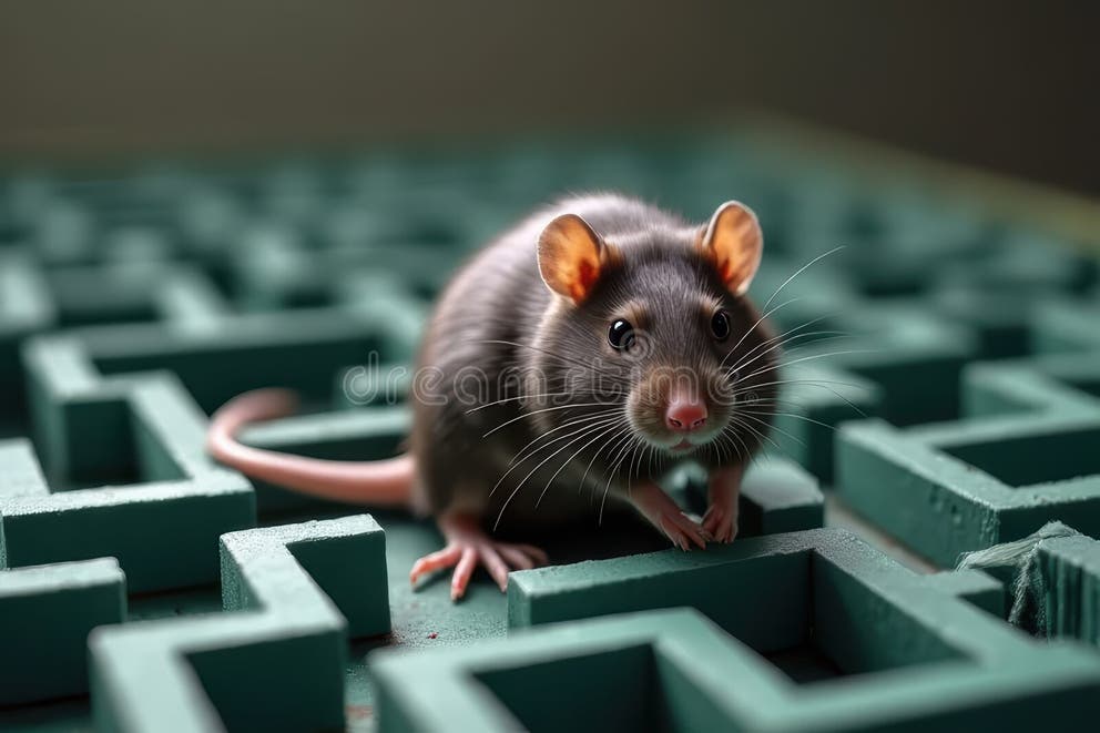 Rat Adventure in Labyrinth stock illustration. Illustration of colorful ...