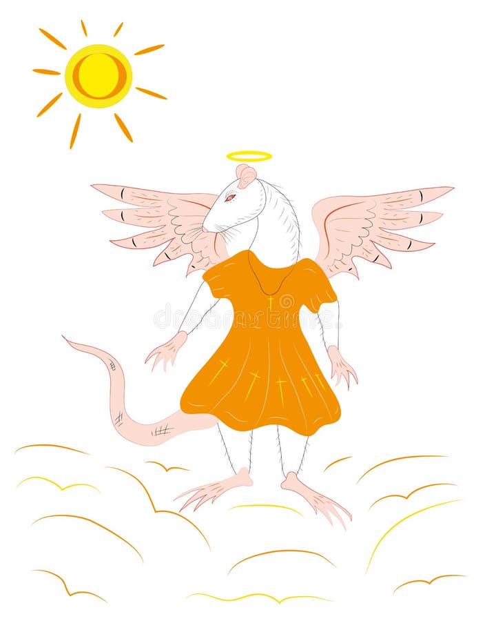 Rat the angel stock vector. Illustration of tail, orange - 16649280