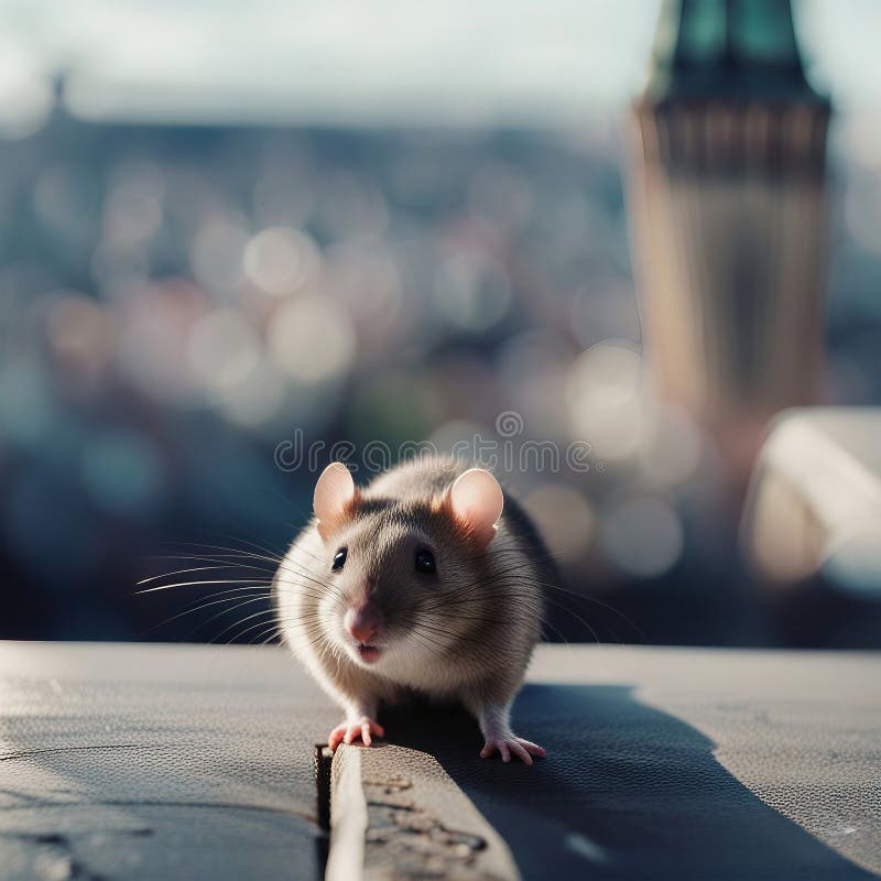 Rat in the Background of the City Stock Illustration - Illustration of ...