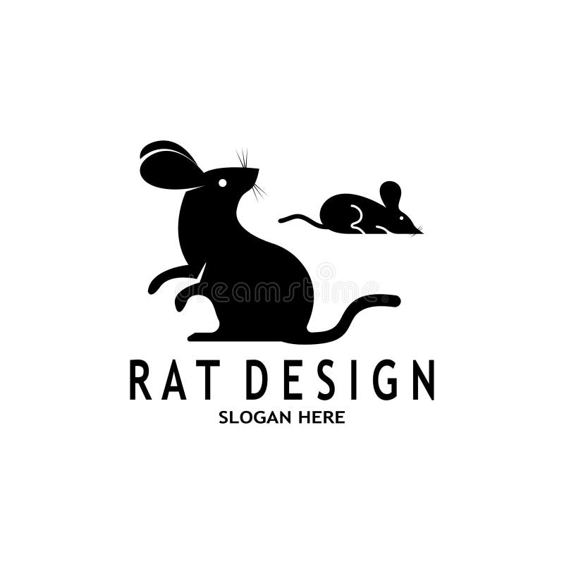 Rat Black Silhouette Logo Vector Illustration Stock Illustration ...