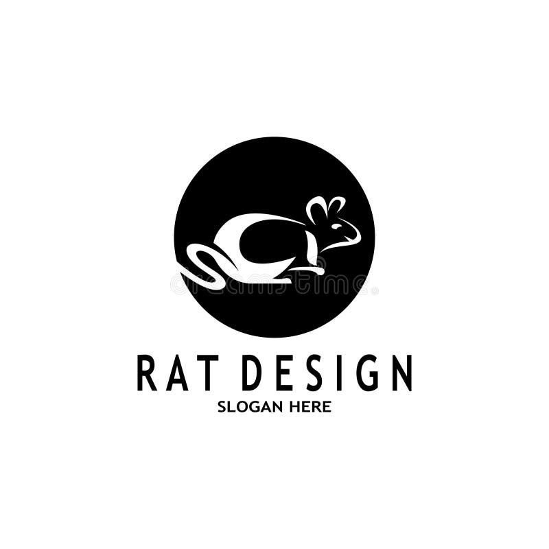 Rat Black Silhouette Logo Vector Illustration Stock Illustration ...