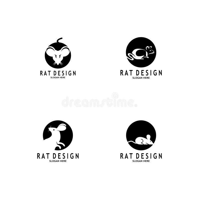 Rat Black Silhouette Logo Vector Illustration Stock Illustration ...