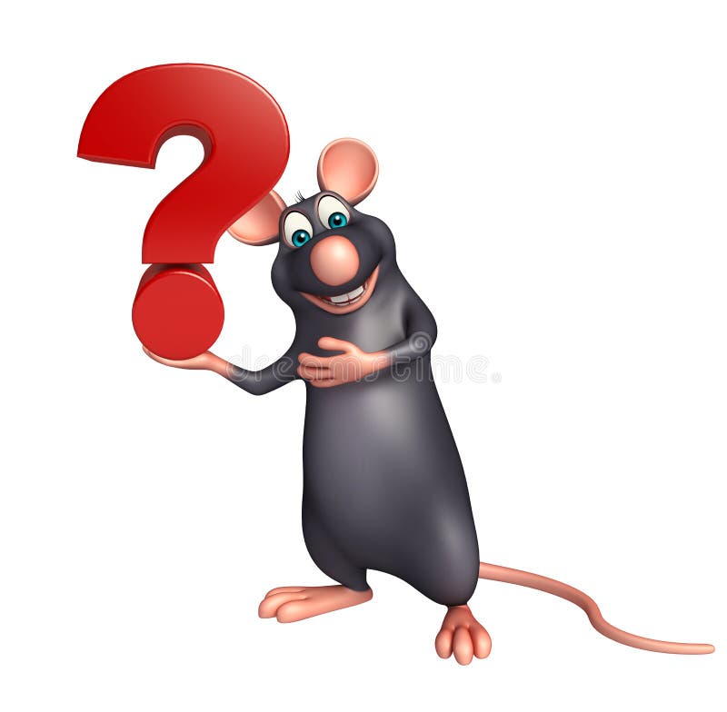 Rat Cartoon Character with Question Sign Stock Illustration ...