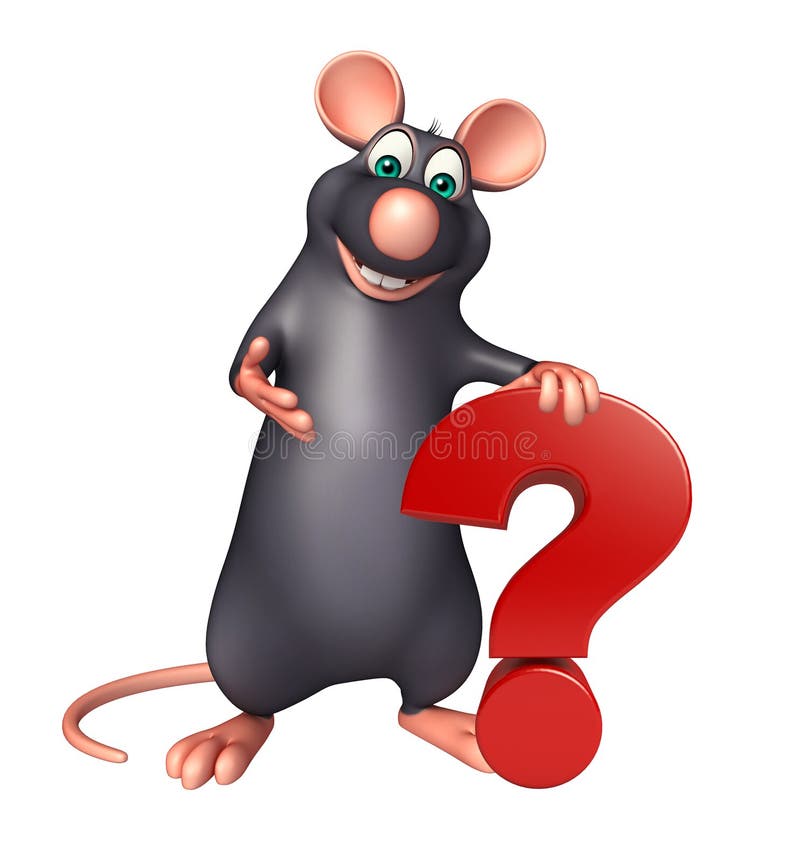 Rat Cartoon Character with Question Sign Stock Illustration ...