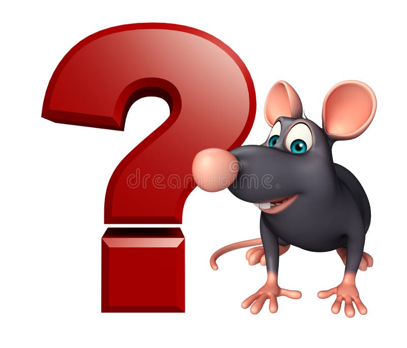 Rat Cartoon Character with Question Sign Stock Illustration ...