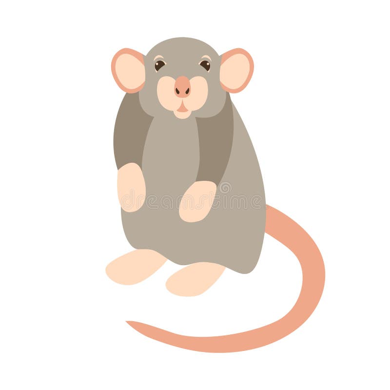 Rat Cartoon Vector Illustration Style Flat Stock Vector - Illustration ...