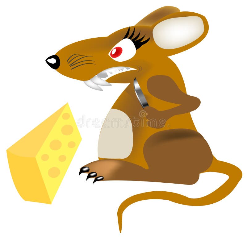 Rat and cheese stock illustration. Illustration of piece - 17519328