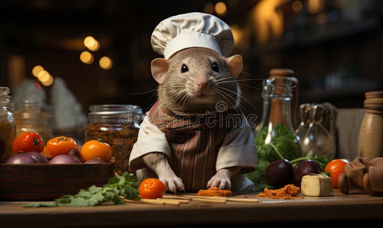 Rat Chef in Uniform on Table Stock Image - Image of animal, arts: 326098569