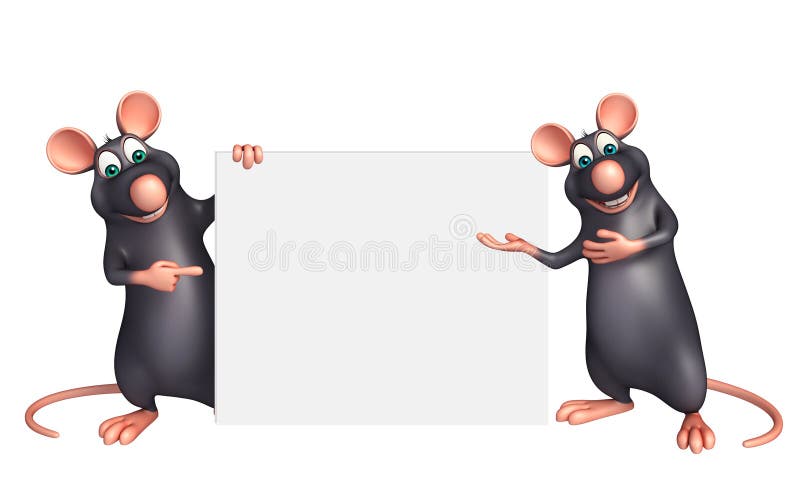 Rat Collection with White Board Stock Illustration - Illustration of ...