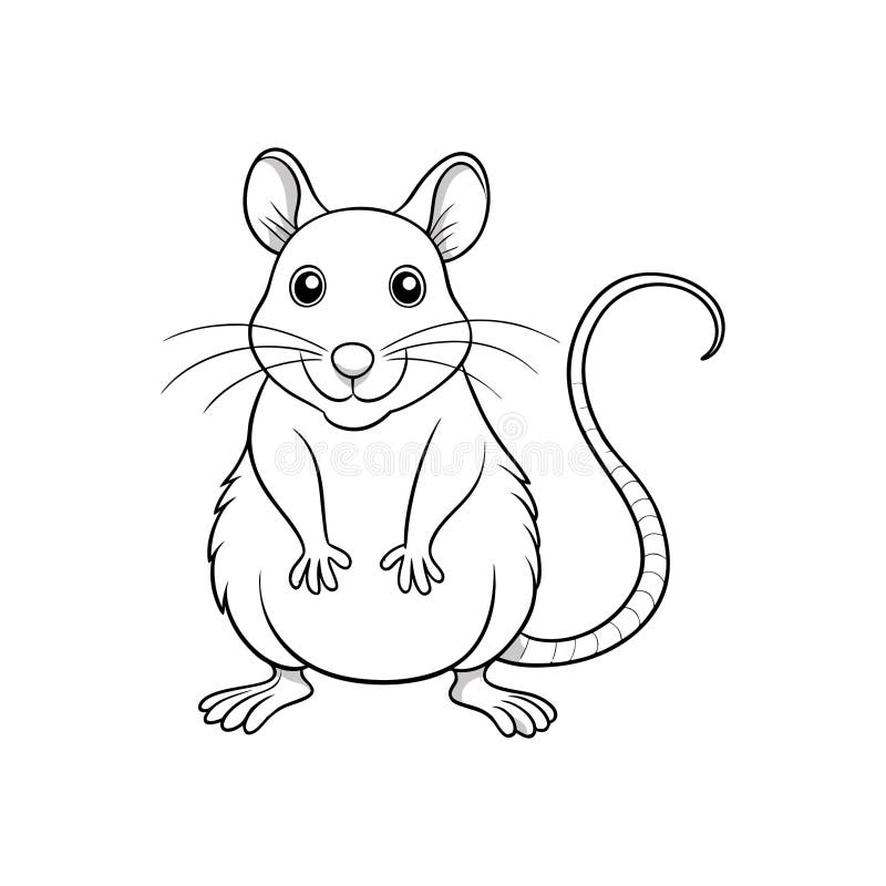 Rat Coloring Page for Kids stock illustration. Illustration of animal ...