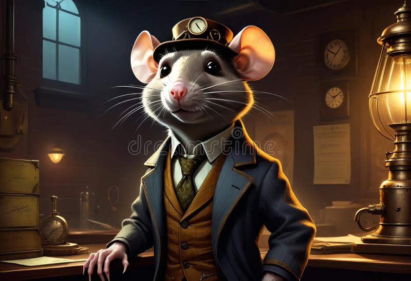 A Rat Detective s Tale stock illustration. Illustration of detective ...
