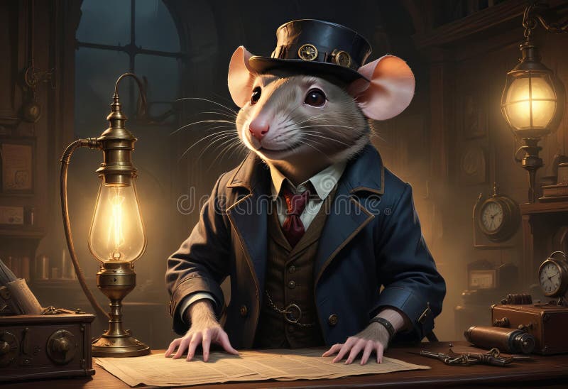 A Rat Detective s Tale stock illustration. Illustration of quirky ...