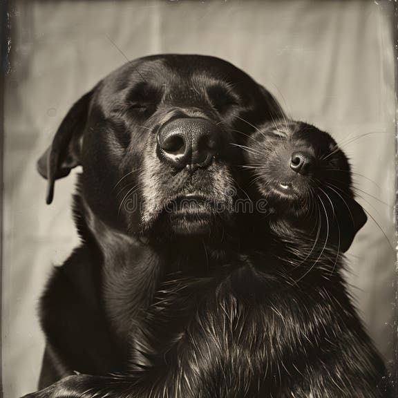 Rat and Dog Sleeping Together. Stock Illustration - Illustration of ...