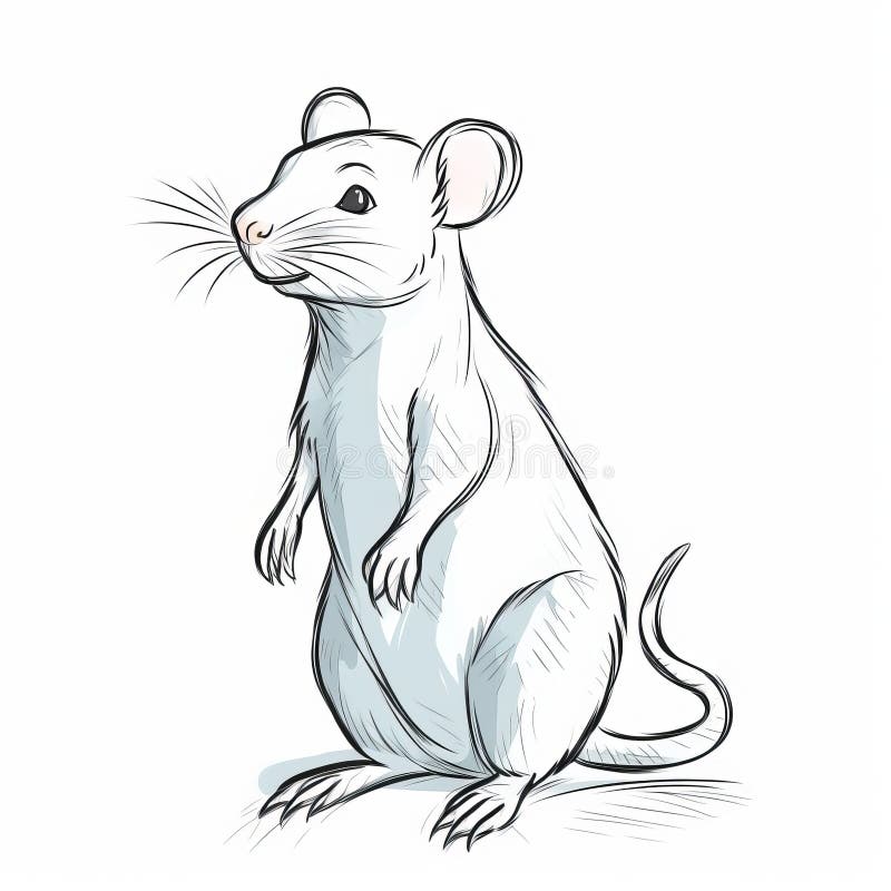 Detailed Rat Character Illustration on White Background - Uhd Image ...