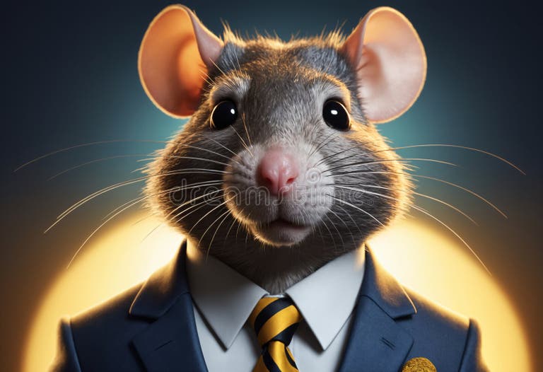 A Rat Dressed in a Formal Suit and Tie. Rat Wearing Suit and Tie. Stock ...