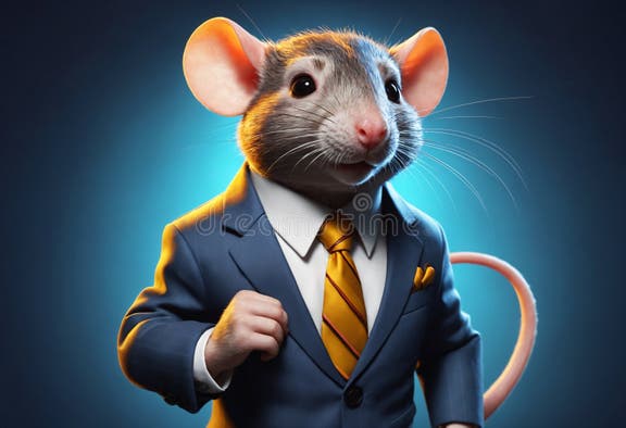 A Rat Dressed in a Formal Suit and Tie. Rat Wearing Suit and Tie. Stock ...