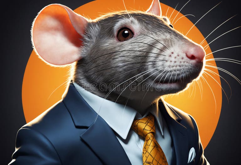 A Rat Dressed in a Formal Suit and Tie. Rat Wearing Suit and Tie. Stock ...