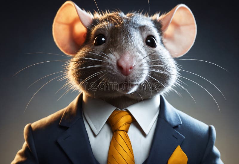 A Rat Dressed in a Formal Suit and Tie. Rat Wearing Suit and Tie. Stock ...