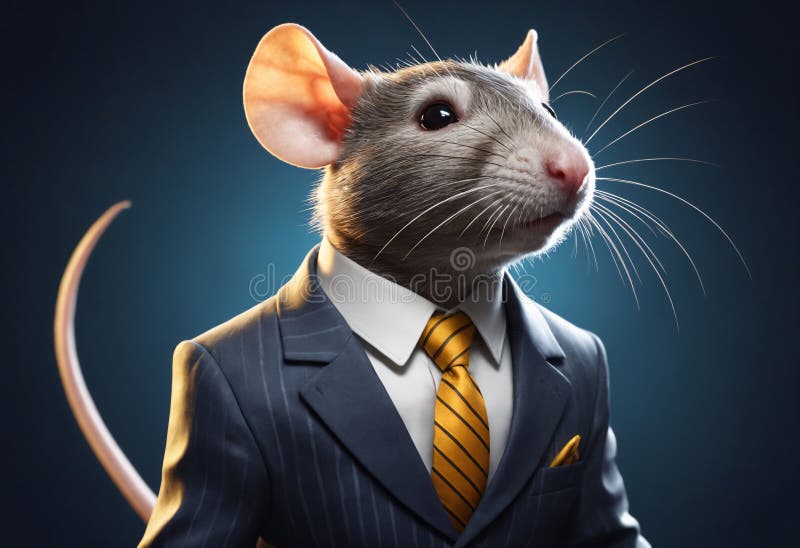 A Rat Dressed in a Formal Suit and Tie. Rat Wearing Suit and Tie. Stock ...