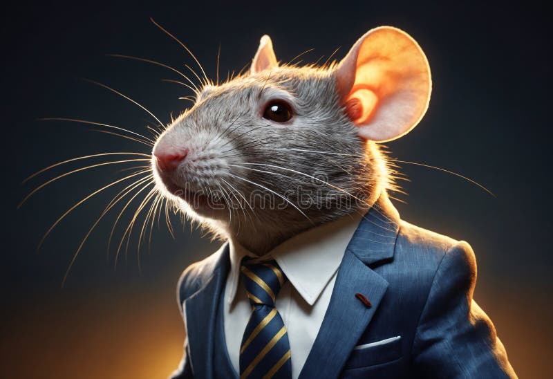 A Rat Dressed in a Formal Suit and Tie. Rat Wearing Suit and Tie. Stock ...