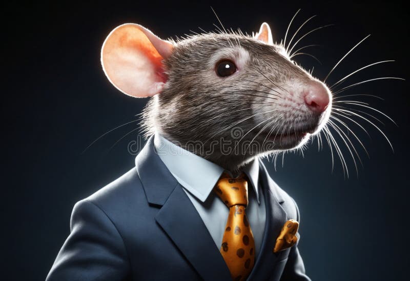 A Rat Dressed in a Formal Suit and Tie. Rat Wearing Suit and Tie. Stock ...