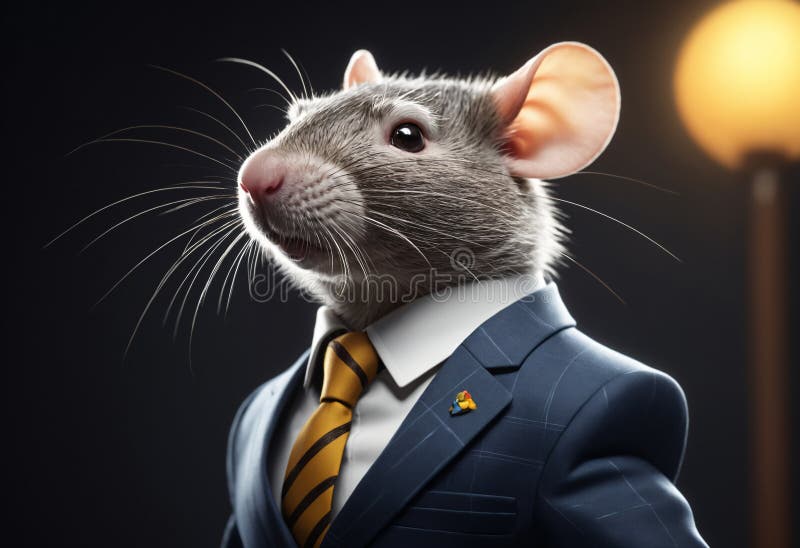 A Rat Dressed in a Formal Suit and Tie. Rat Wearing Suit and Tie. Stock ...