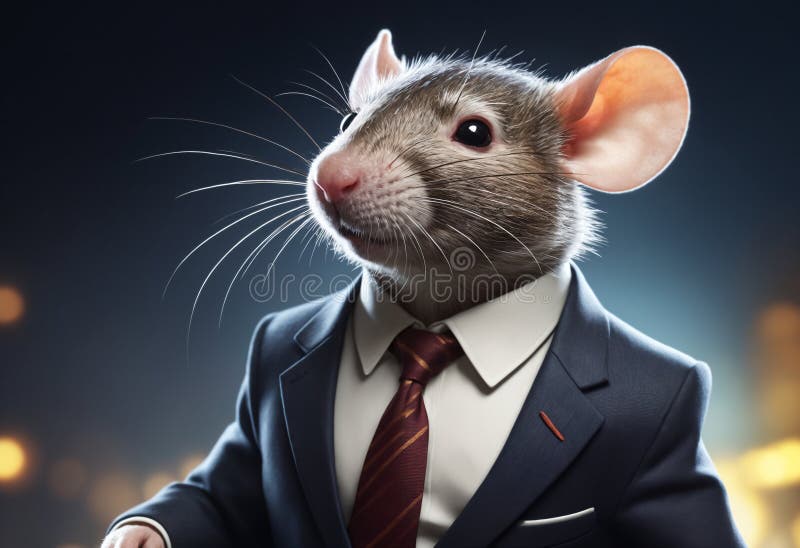 A Rat Dressed in a Formal Suit and Tie. Rat Wearing Suit and Tie. Stock ...