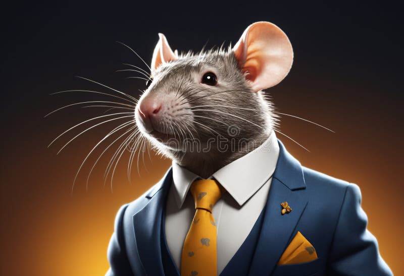 A Rat Dressed in a Formal Suit and Tie. Rat Wearing Suit and Tie. Stock ...