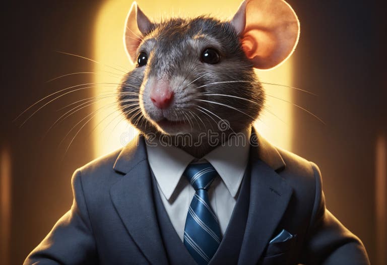 A Rat Dressed in a Formal Suit and Tie. Rat Wearing Suit and Tie. Stock ...