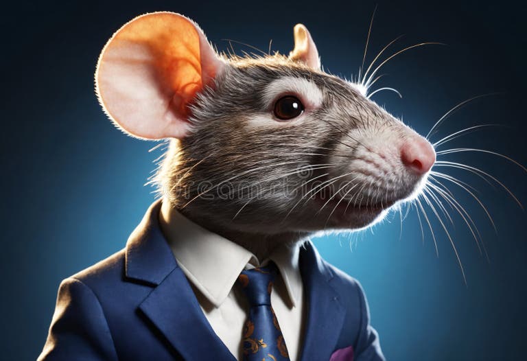 A Rat Dressed in a Formal Suit and Tie. Rat Wearing Suit and Tie. Stock ...