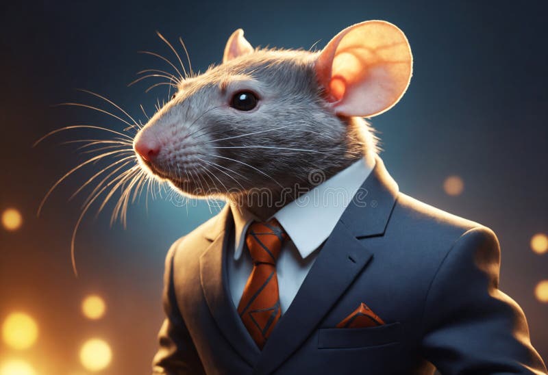 A Rat Dressed in a Formal Suit and Tie. Rat Wearing Suit and Tie. Stock ...