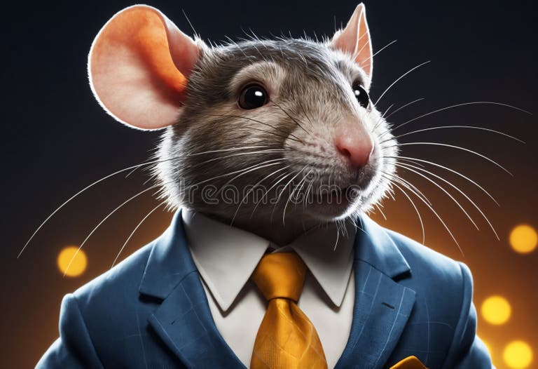 A Rat Dressed in a Formal Suit and Tie. Rat Wearing Suit and Tie. Stock ...