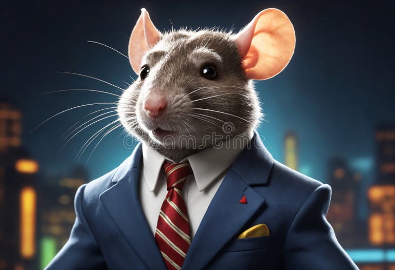 A Rat Dressed in a Formal Suit and Tie. Rat Wearing Suit and Tie. Stock ...