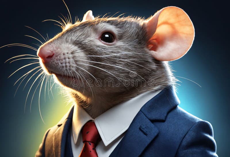 A Rat Dressed in a Formal Suit and Tie. Rat Wearing Suit and Tie. Stock ...