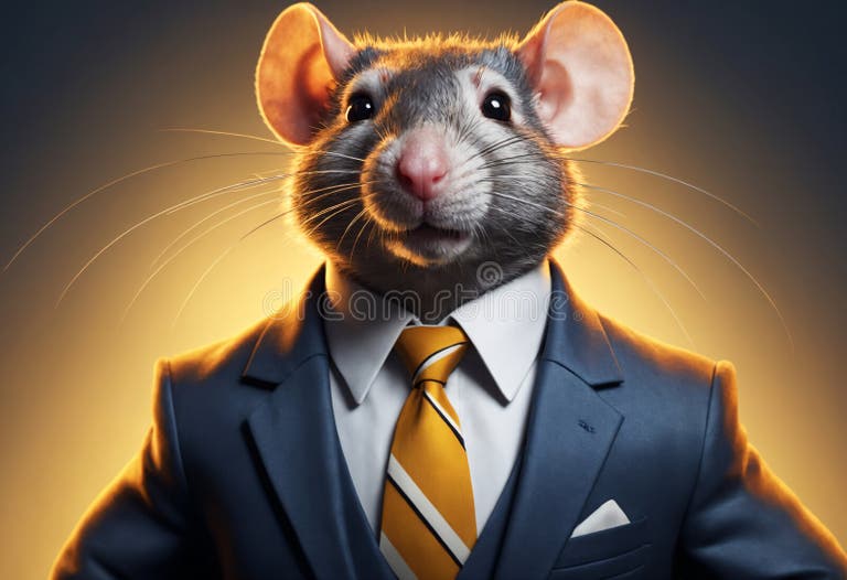 A Rat Dressed in a Formal Suit and Tie. Rat Wearing Suit and Tie. Stock ...