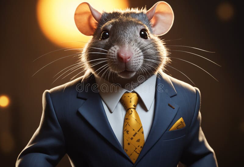 A Rat Dressed in a Formal Suit and Tie. Rat Wearing Suit and Tie. Stock ...