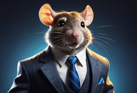 A Rat Dressed in a Formal Suit and Tie. Rat Wearing Suit and Tie. Stock ...