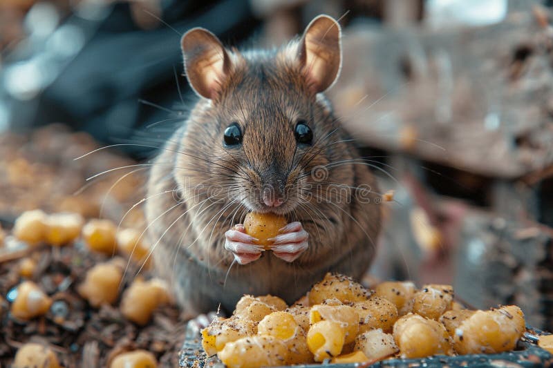 A Rat Eating Food in a Filthy Garbage Bin ,AI Generated Stock ...