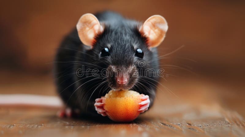 Rat Eating Fruit on the Floor Stock Image - Image of floor, rodent ...