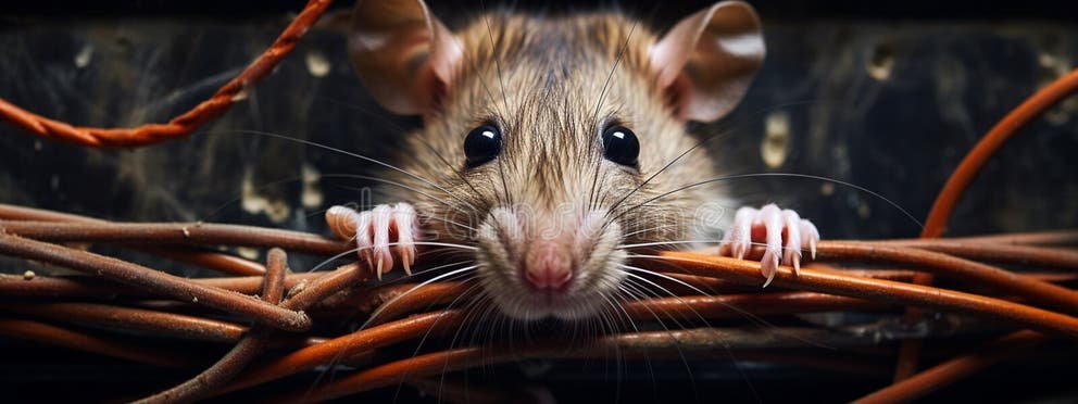 The Rat Eats and Bites the Wiring Cable Stock Photo - Image of damage ...